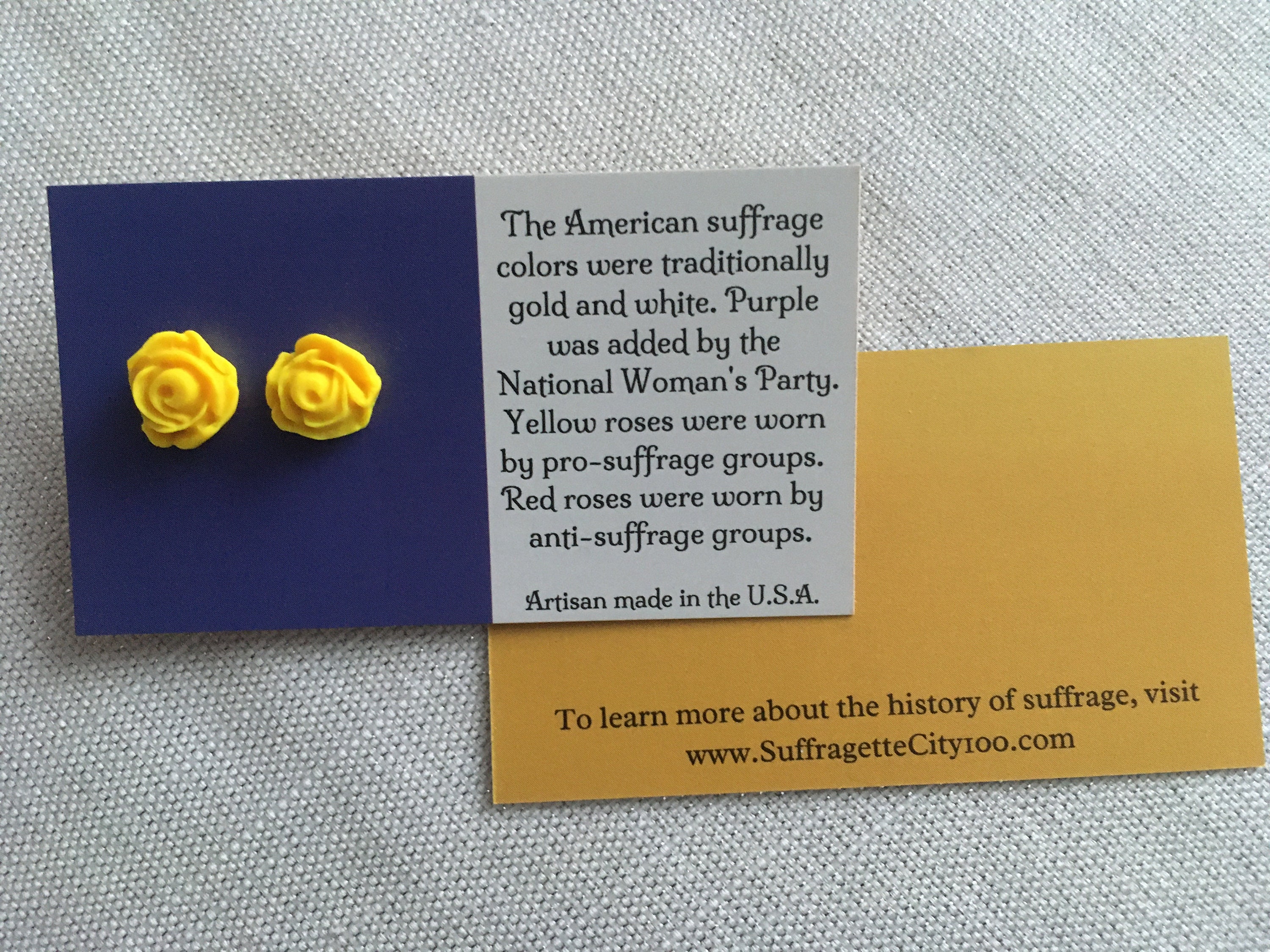 Suffrage Yellow Gold Rose 19th Amendment Artisan Handmade Post - Etsy