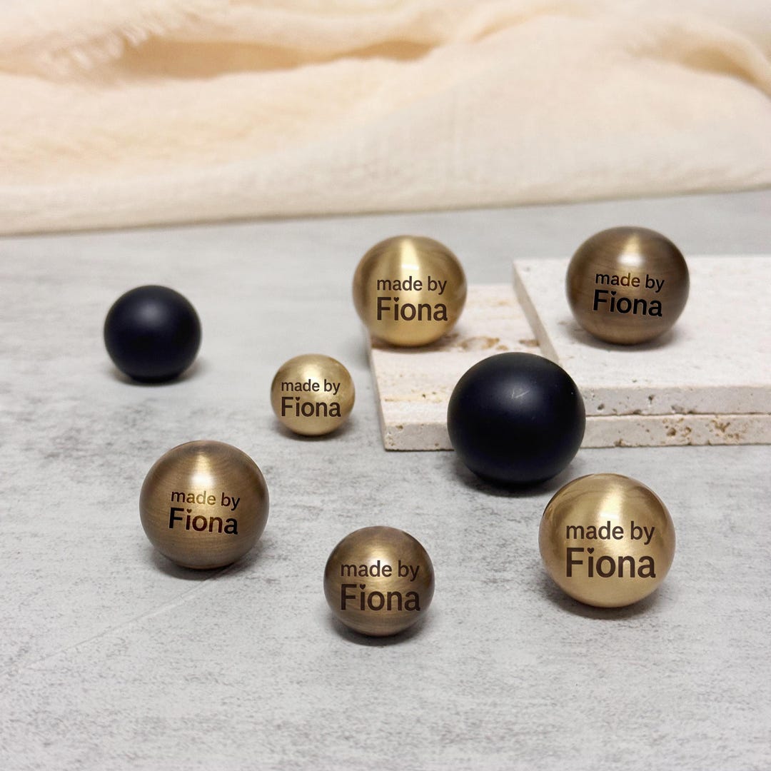 Custom Engraved Round Brass Cabinet Knobs Mini Drawer Knobs Custom ...