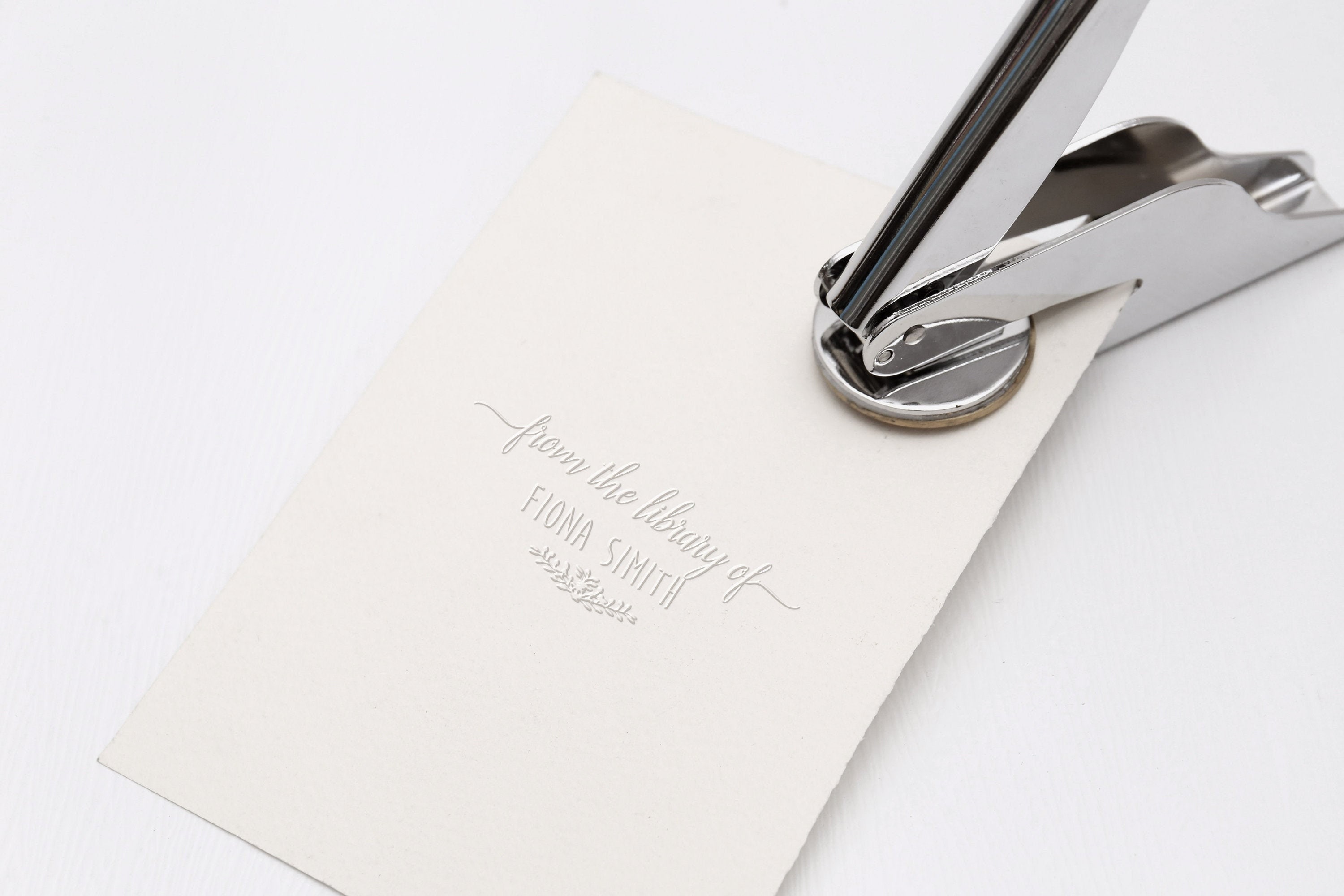 Custom From the Library of Embosser Custom Hand Held Library | Etsy