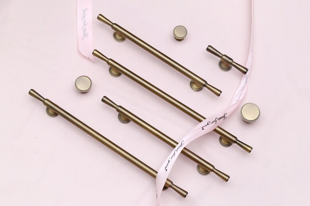 Aged Brass Cabinet Pulls Kitchen Handles Cupboard Crown Kitchen Cabinet ...