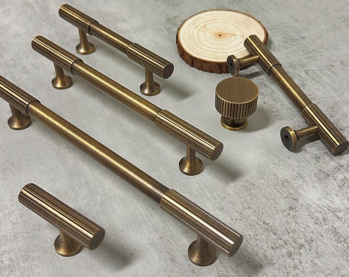 Antique Bronze Dresser Drawer Knobs Farmhouse Cabinet Pull Handle ...