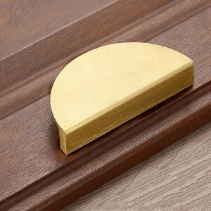 Half Circle Brass Cabinet Handle, Solid Brass Semi Circle Drawer Pull ...