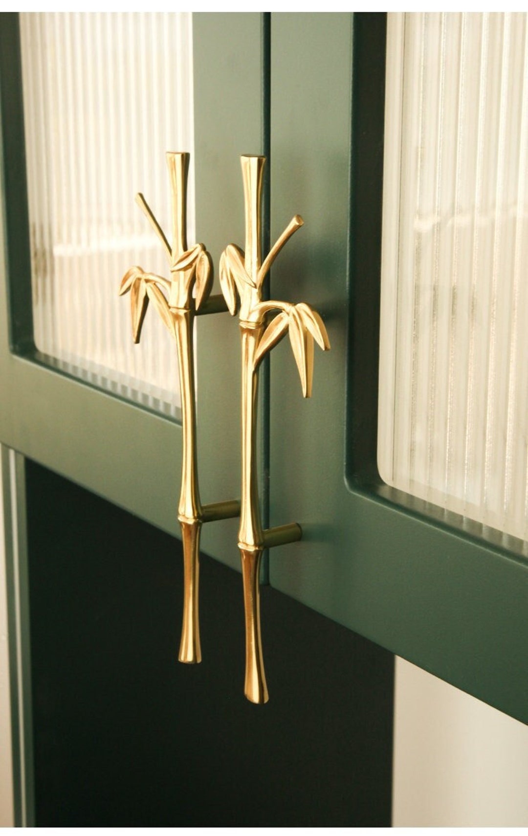 Brass Bamboo Cabinet Pulls Kitchen Handles Cupboard Branch Kitchen ...
