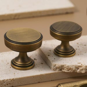 Aged Brass Cabinet Pulls Kitchen Handles Cupboard Crown Kitchen Pulls ...