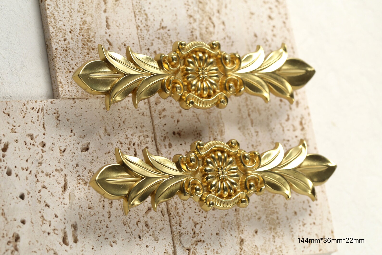 Brass Cabinet Pulls Victorian Flower Handles Art Cupboard Kitchen ...