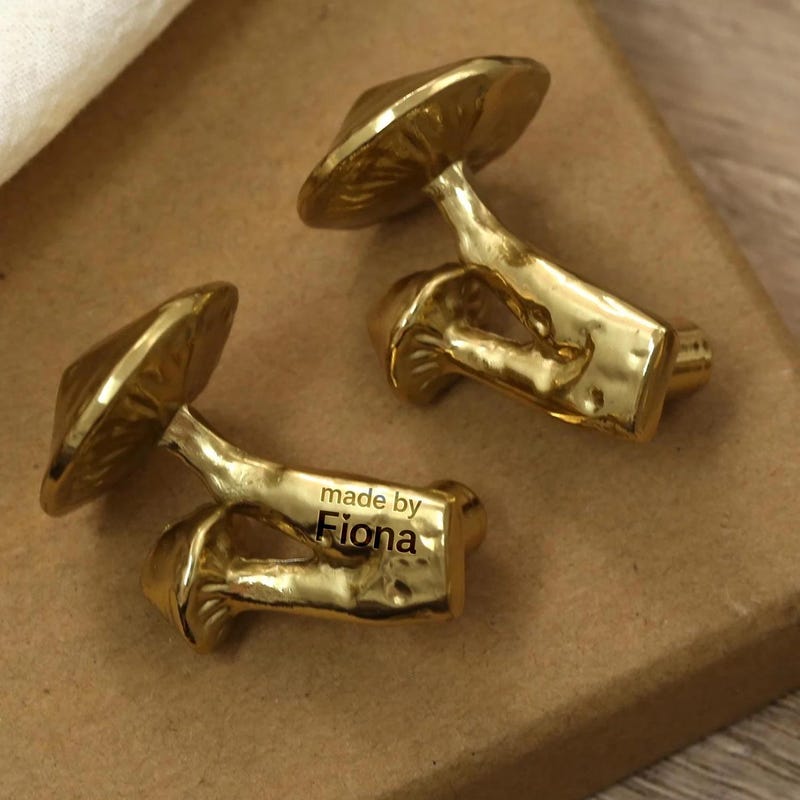 Gold Mushroom Drawer Knob - Etsy