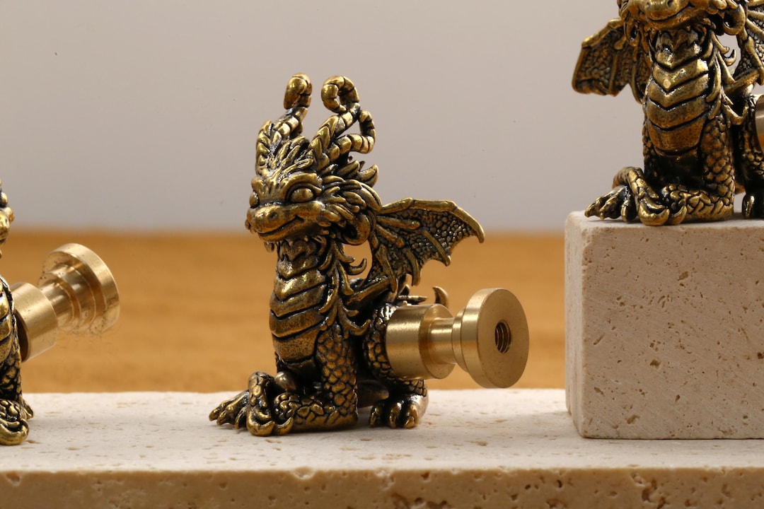 Solid Brass Dragon Cabinet Knobs Handles, Aged Dragon Drawer Knob ...