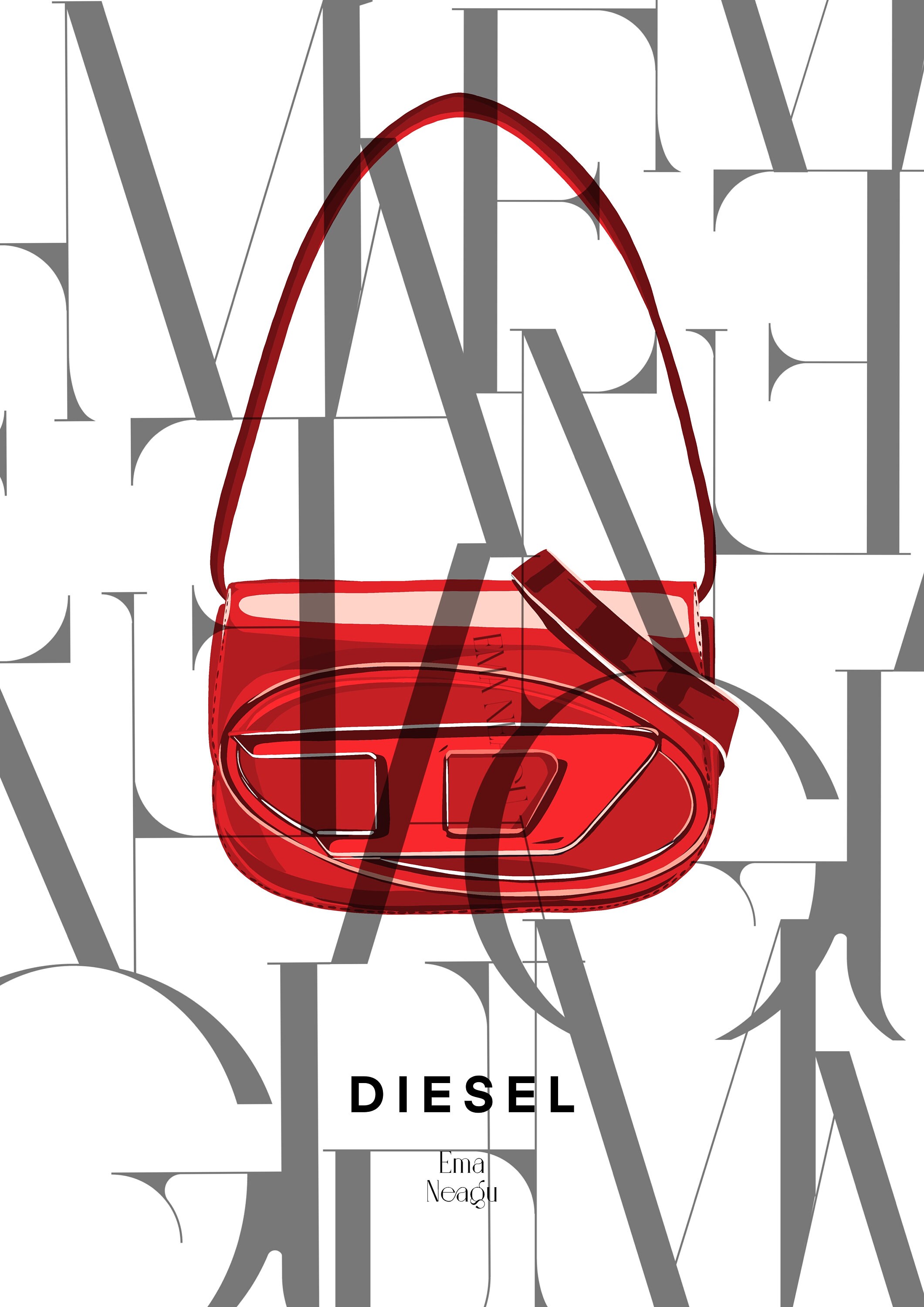 Diesel Illustration, Bag, Bag Illustration, Bag Clipart Digital ...