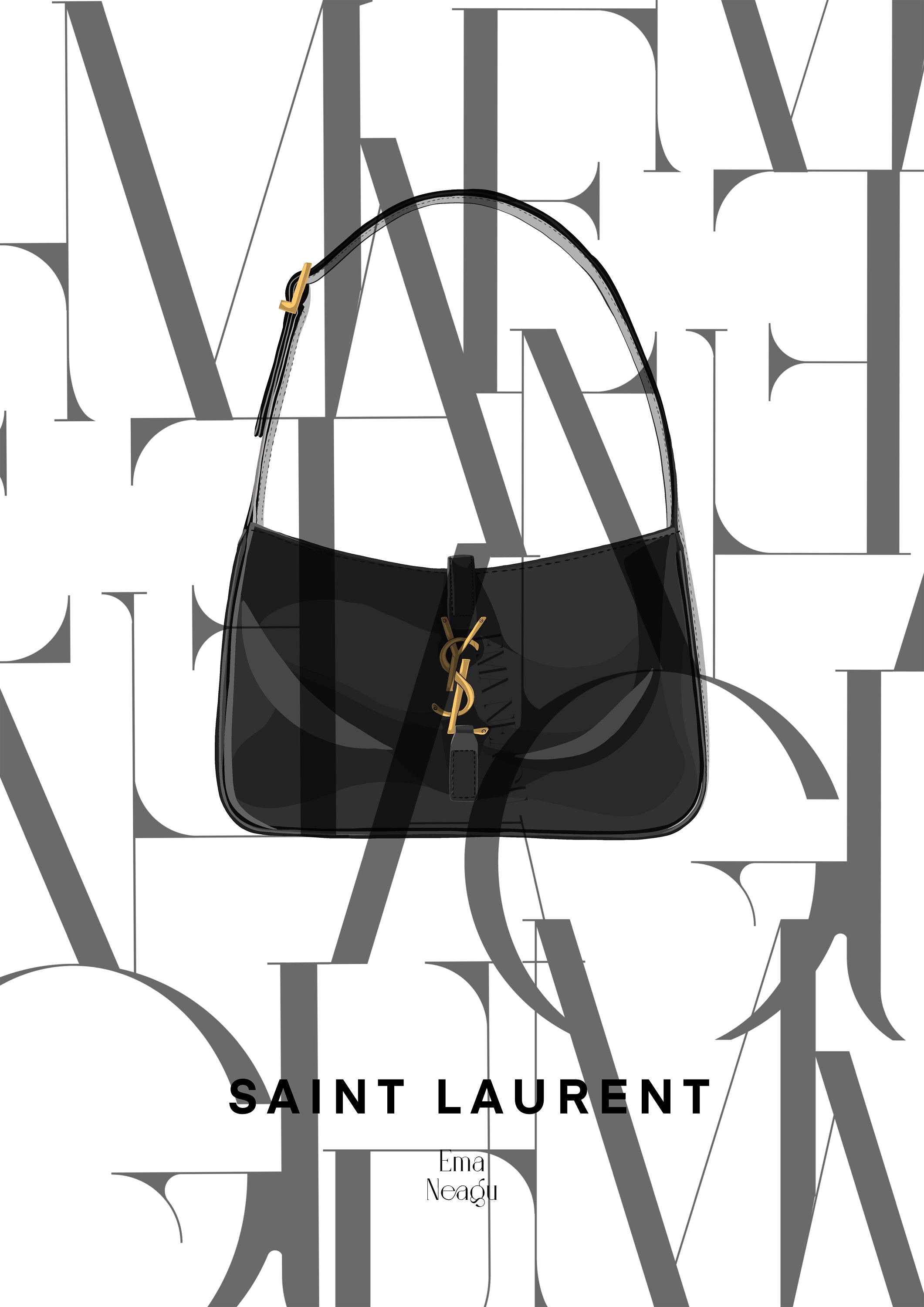 Yves Saint Laurent Illustration, YSL Bag, Bag, Bag Illustration, Bag ...
