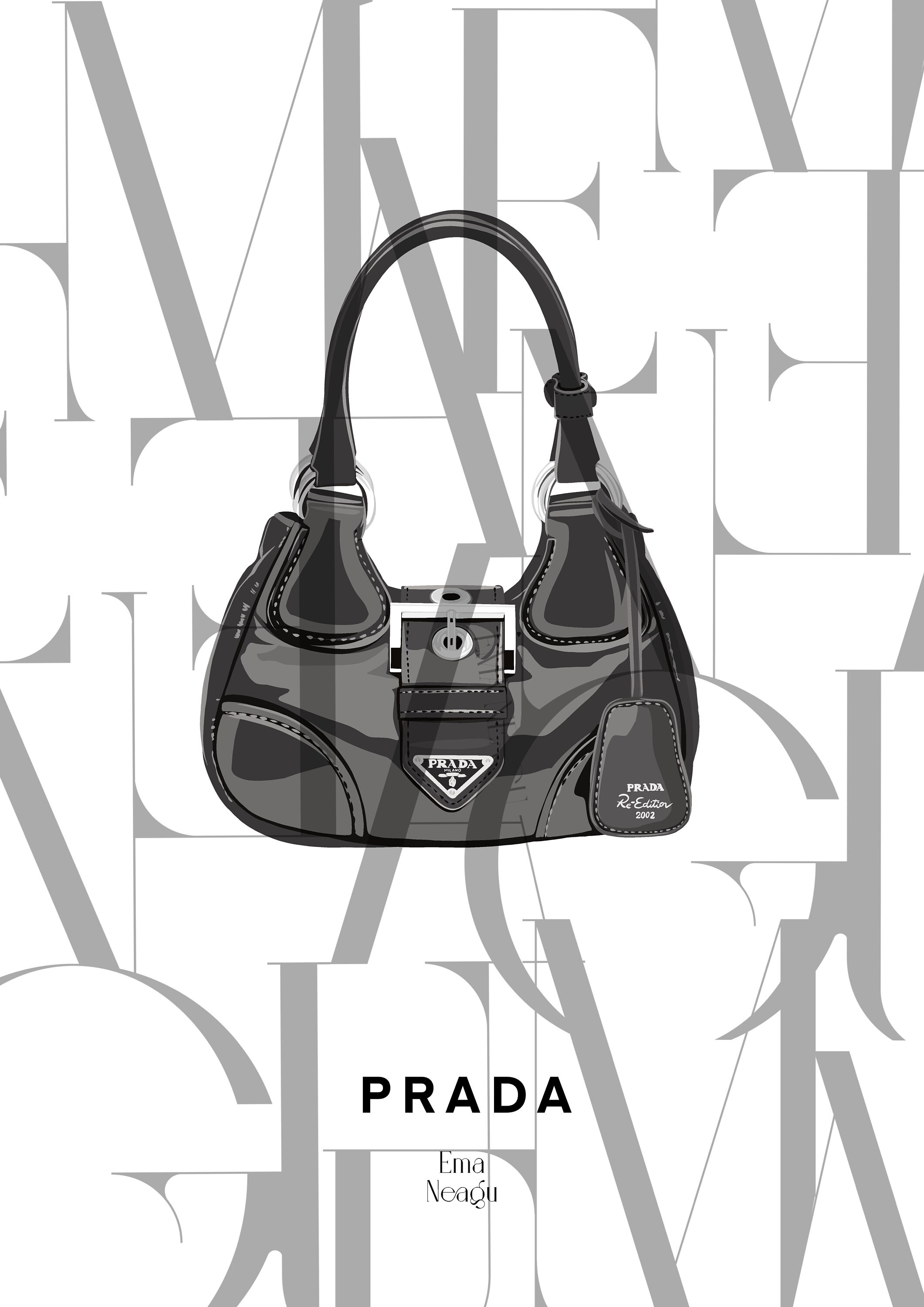 Prada Illustration, Bag, Bag Illustration, Bag Clipart Digital Download ...