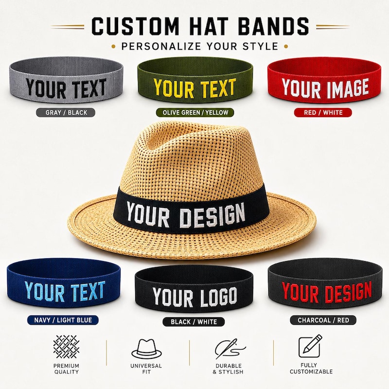 Custom Straw Hat Bands - Etsy