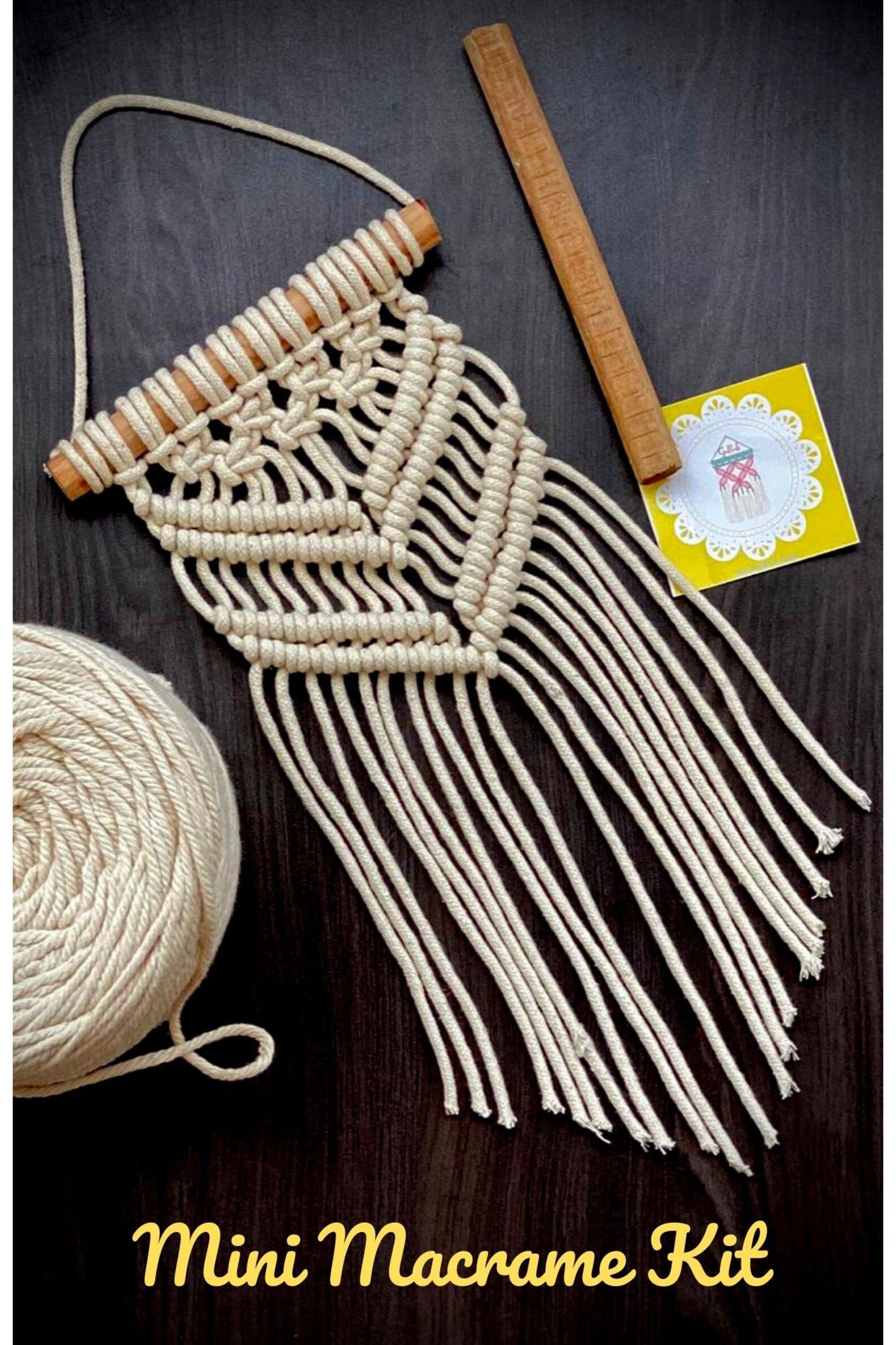 DIY Mini Macrame Kit Macrame Kit Simple Macrame Patte Rn - Etsy