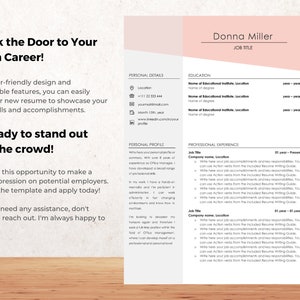 Pink Resume Template and Cover Letter Template for Microsoft Word | CV ...