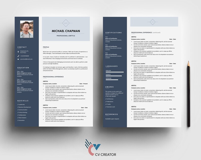 Effective Resume Template and Cover Letter Template for - Etsy
