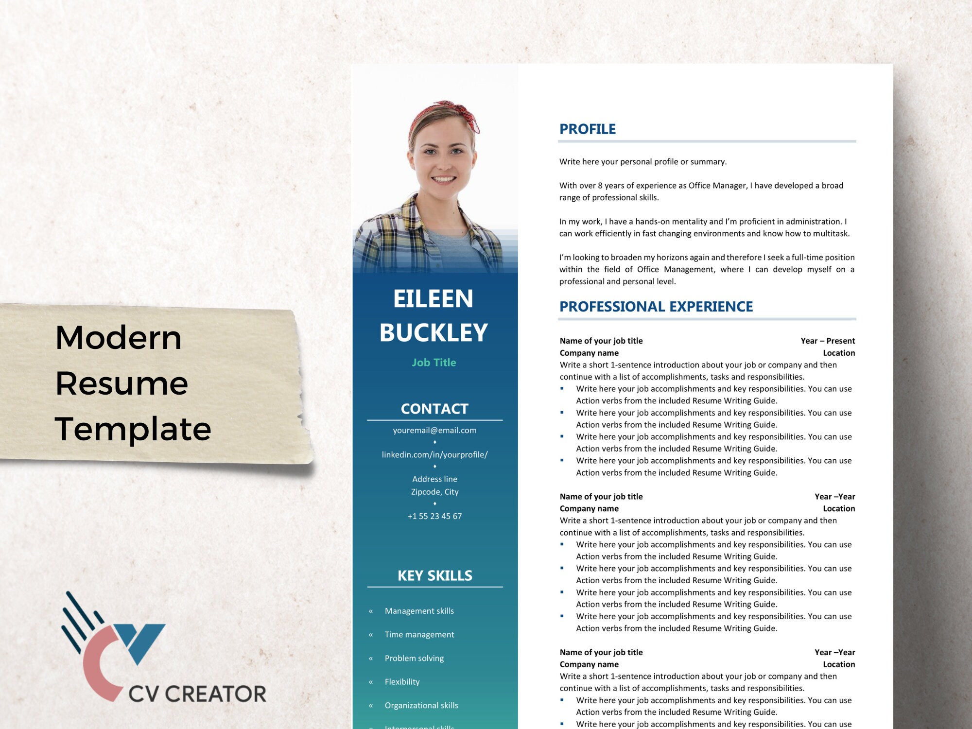 Impressive Resume Template and Cover Letter Template for Microsoft Word ...