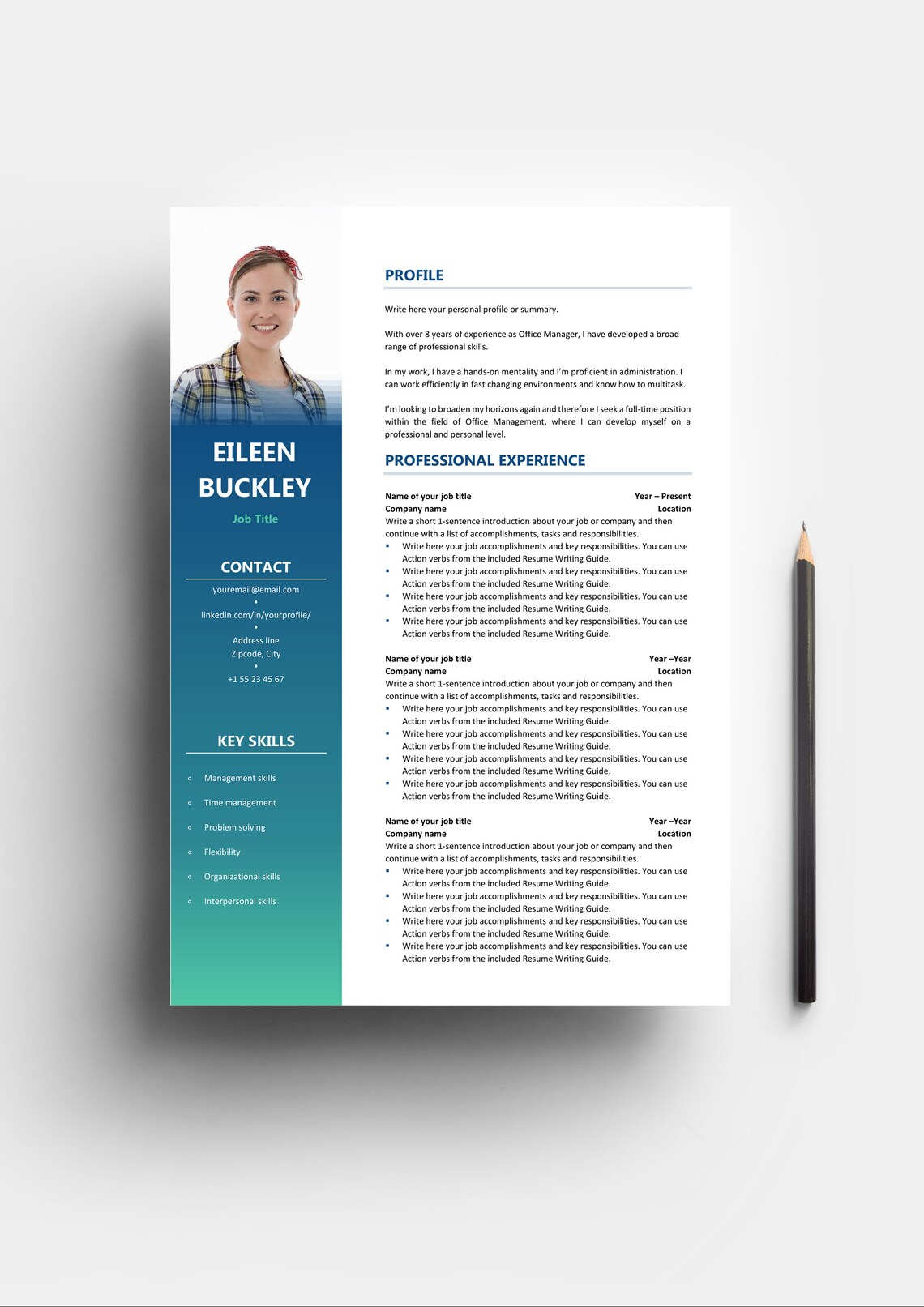 Impressive Resume Template and Cover Letter Template for Microsoft Word ...