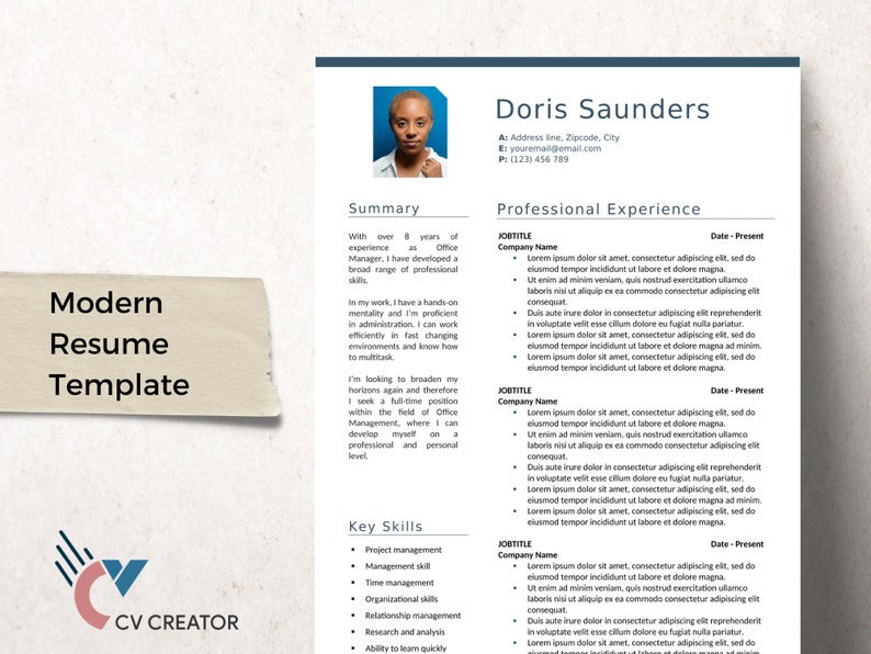 Professional Resume Template and Cover Letter Template for Microsoft ...