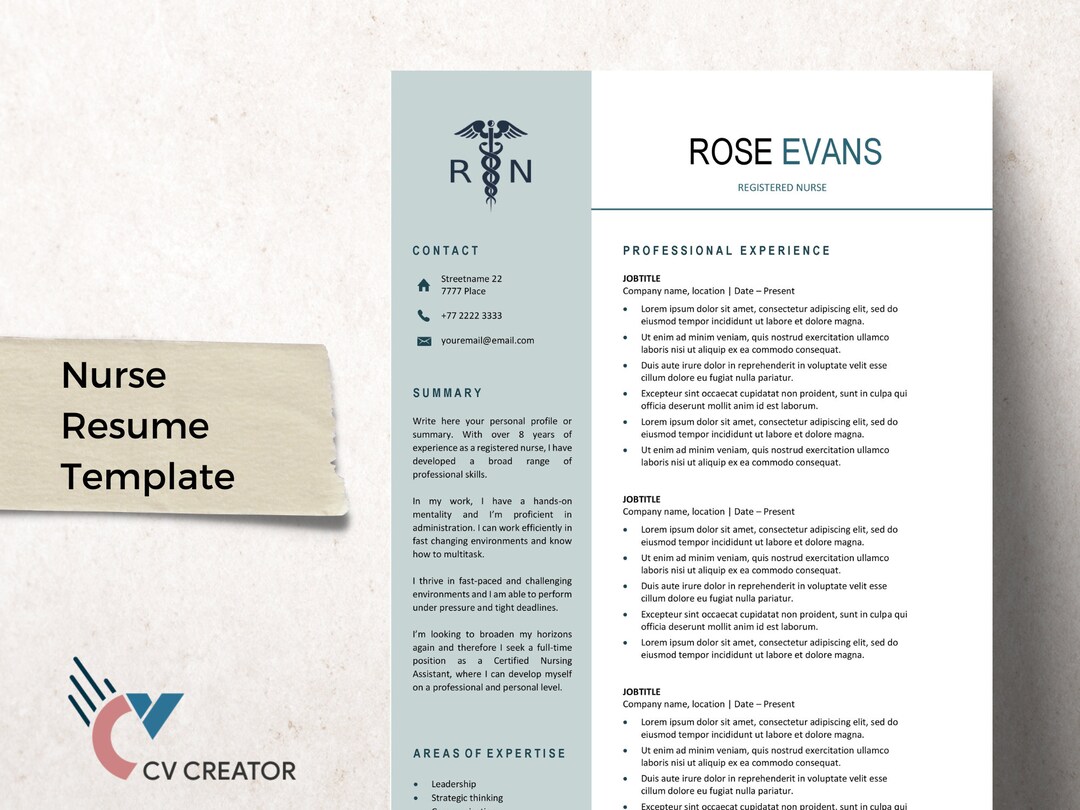 Registered Nurse Resume Template and Cover Letter Template for ...