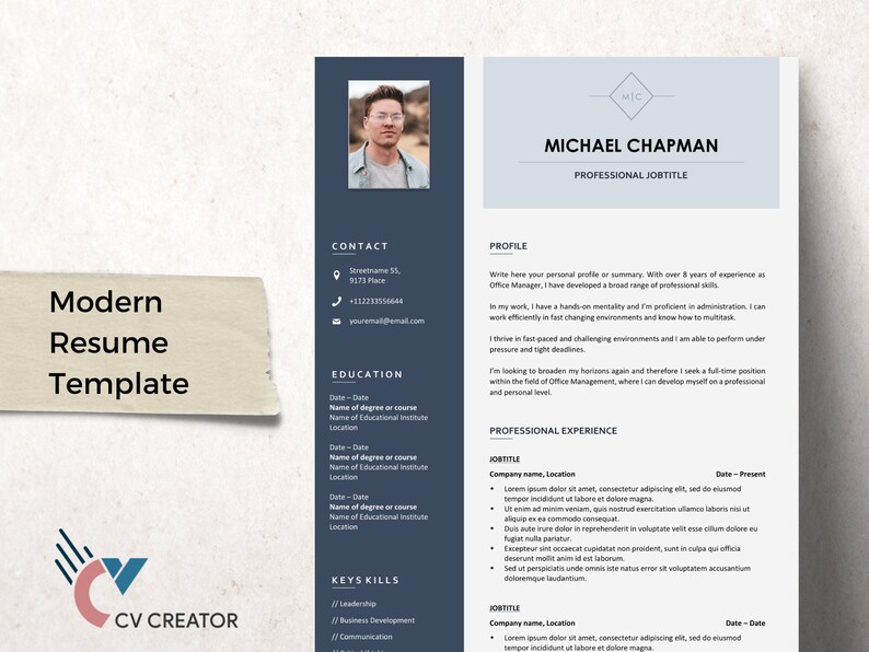 Modern Resume Template & Cover Letter (microsoft Word) - Etsy