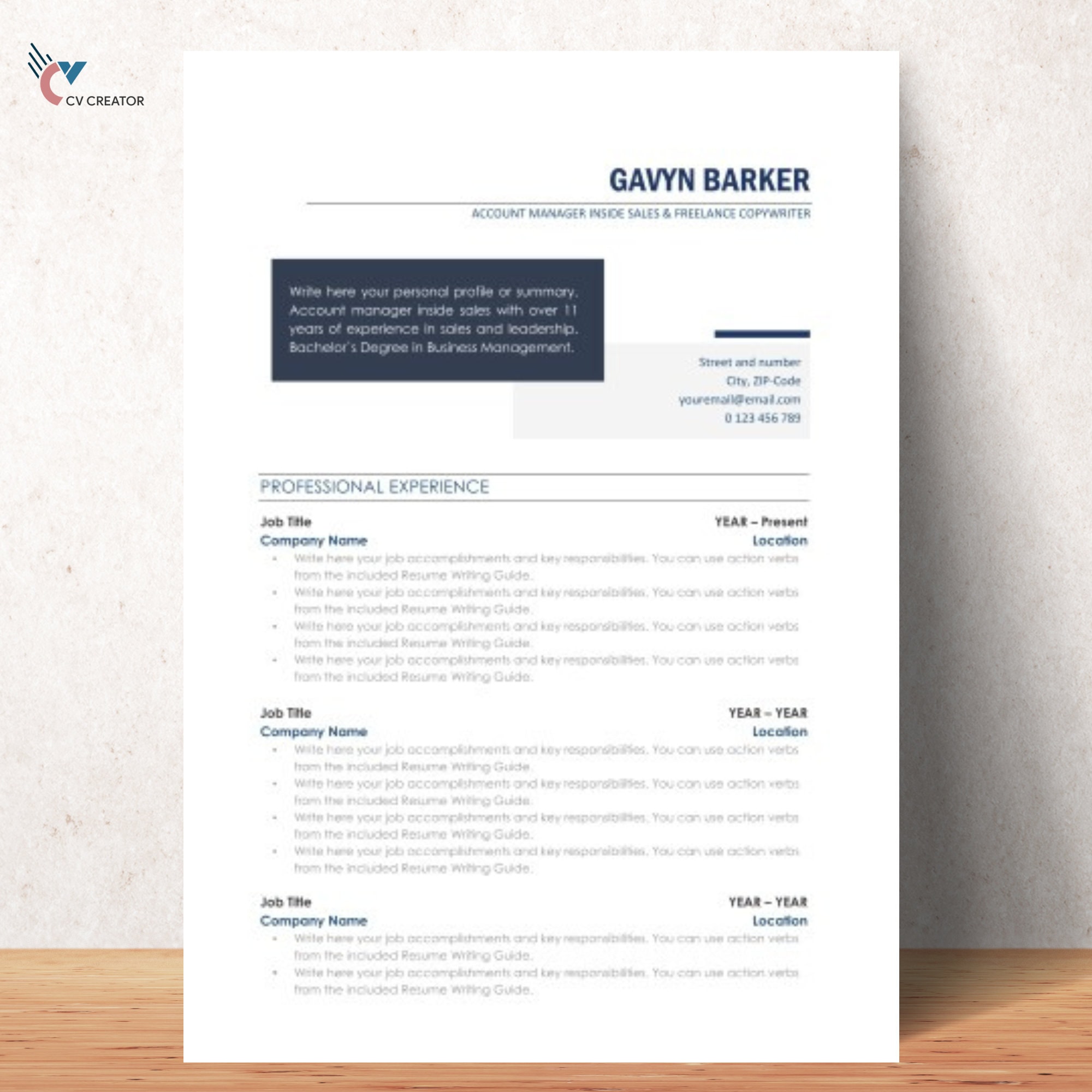 Clean Resume Template and Cover Letter Template for Microsoft Word | CV ...