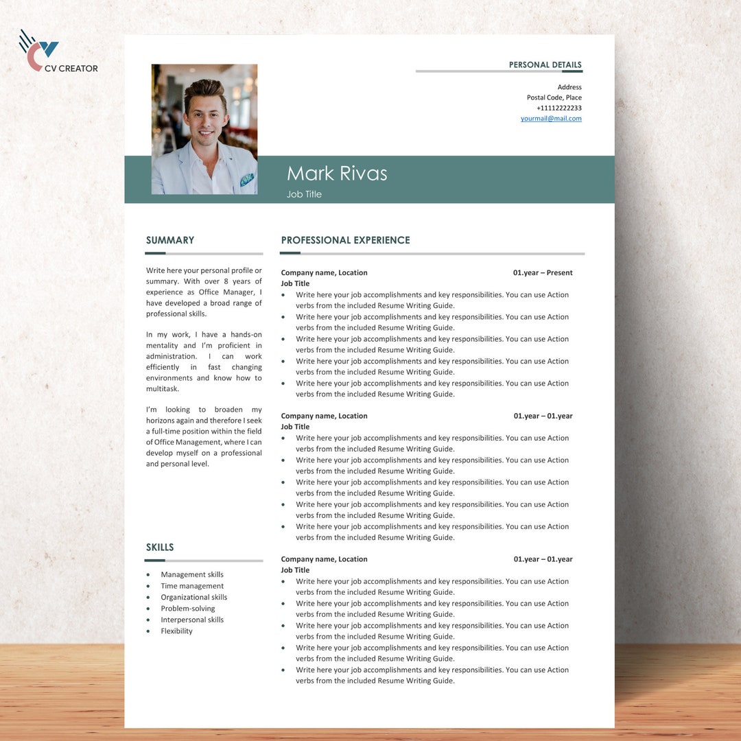 Functional Resume Template and Cover Letter Template for Microsoft Word ...