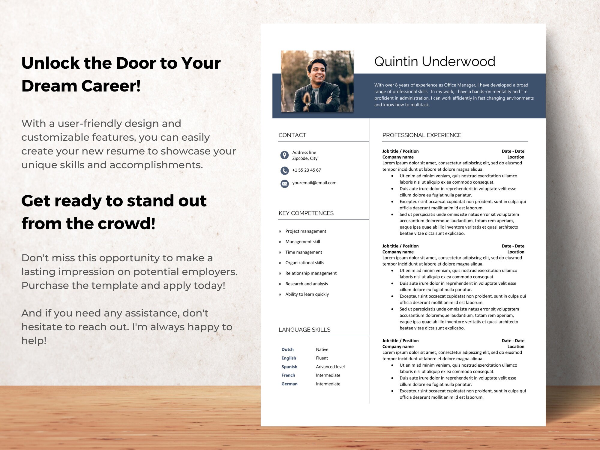 Practical Resume Template and Cover Letter Template for Microsoft Word ...