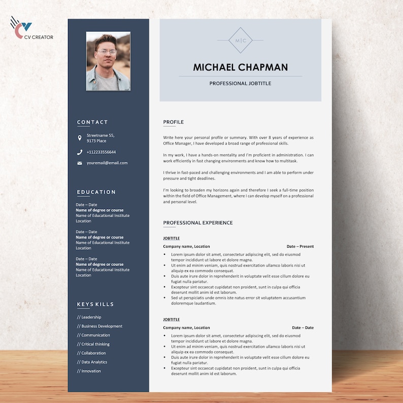 Modern Resume Template & Cover Letter (microsoft Word) - Etsy