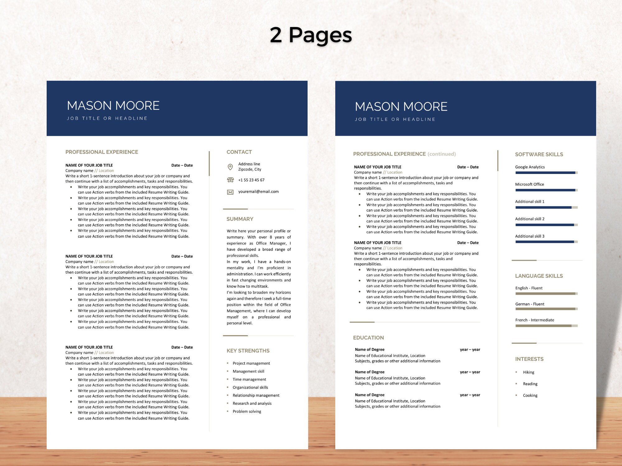 Business Resume Template and Cover Letter Template for Microsoft Word ...