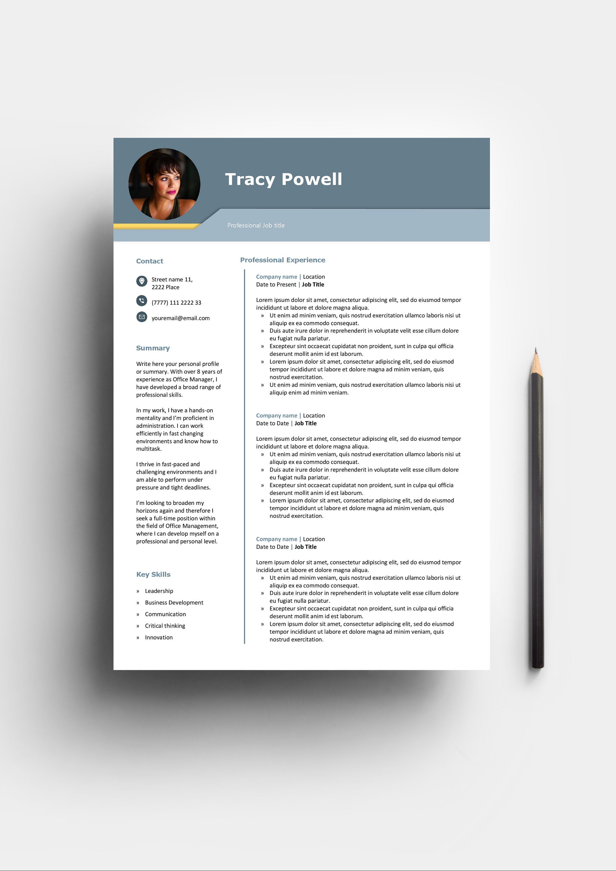 Professional Resume Template & Cover Letter: Modern CV Design ...