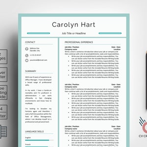 Special Resume Template and Cover Letter Template for | Etsy