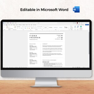 Modern Resume Template & Cover Letter for Microsoft Word (digital ...