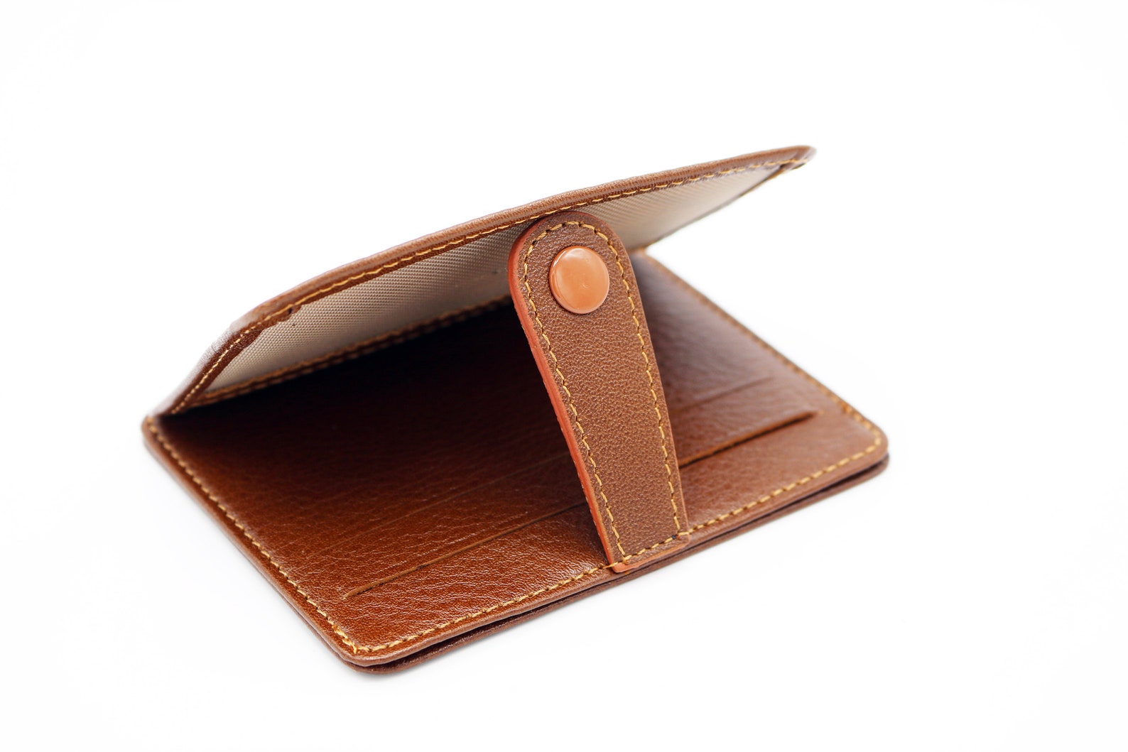 Tan Leather Small Card Holder Men Leather Wallet Leather | Etsy