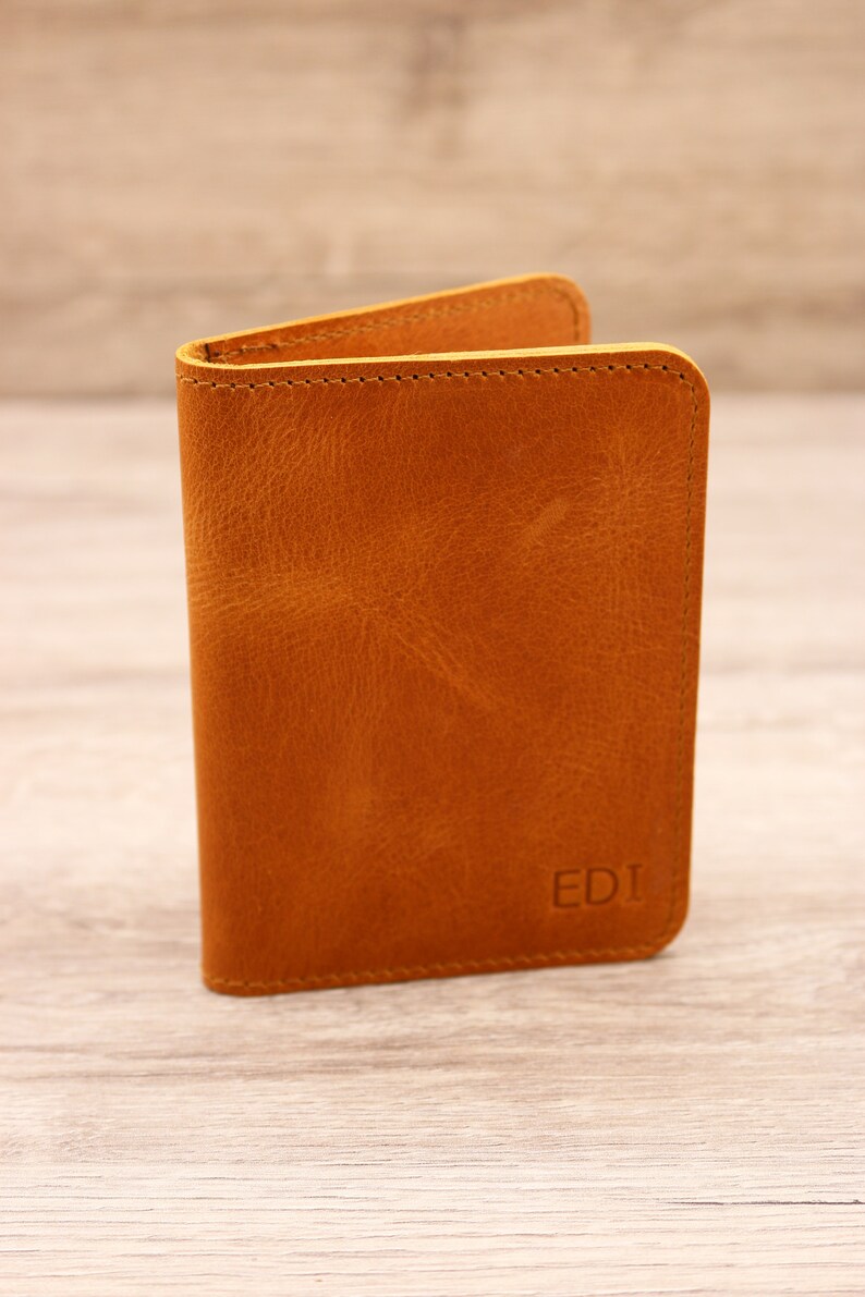Women Personalized Rust Brown Leather Minimalist Wallet Full - Etsy