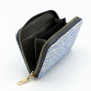 Bright Fabric Plaid Zip Around Wallet , Women Small Wallet, Fabric ...