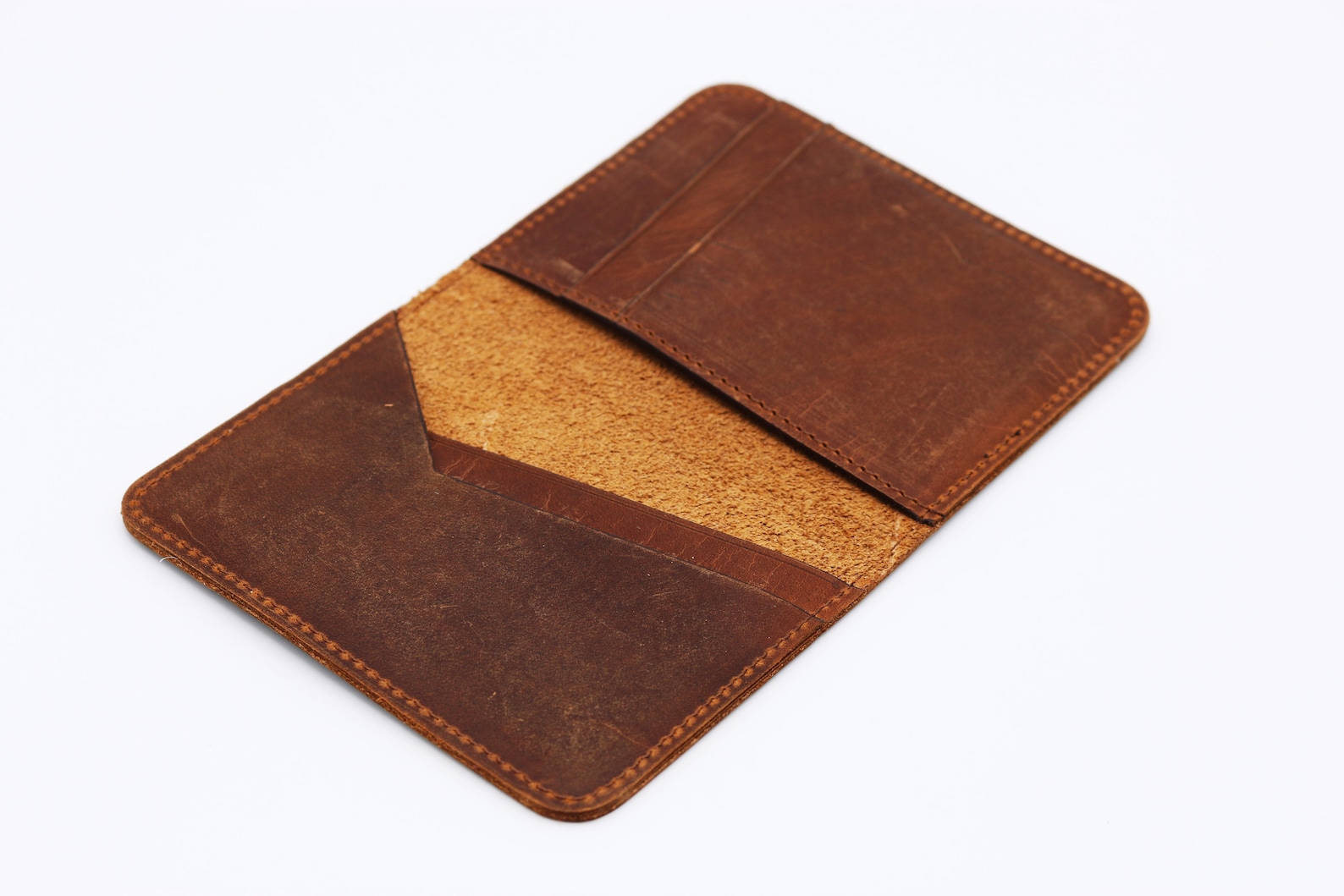 Women Personalized Rust Brown Leather Minimalist Wallet Full | Etsy