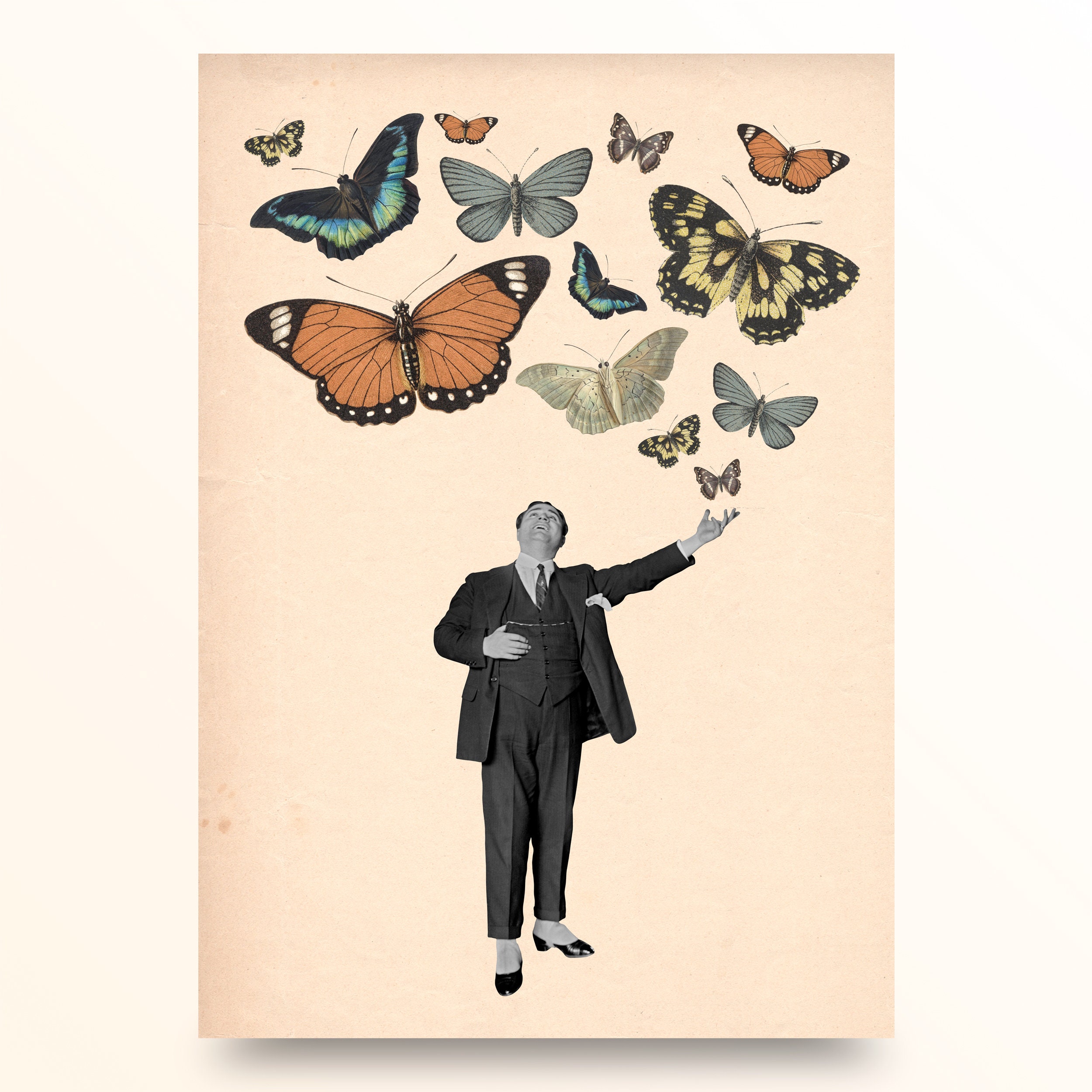 Happy Thoughts – Collage Art Print – A4 Size - Etsy