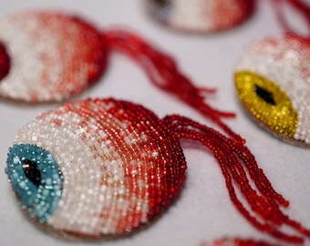 Beaded Eye Brooch | Etsy