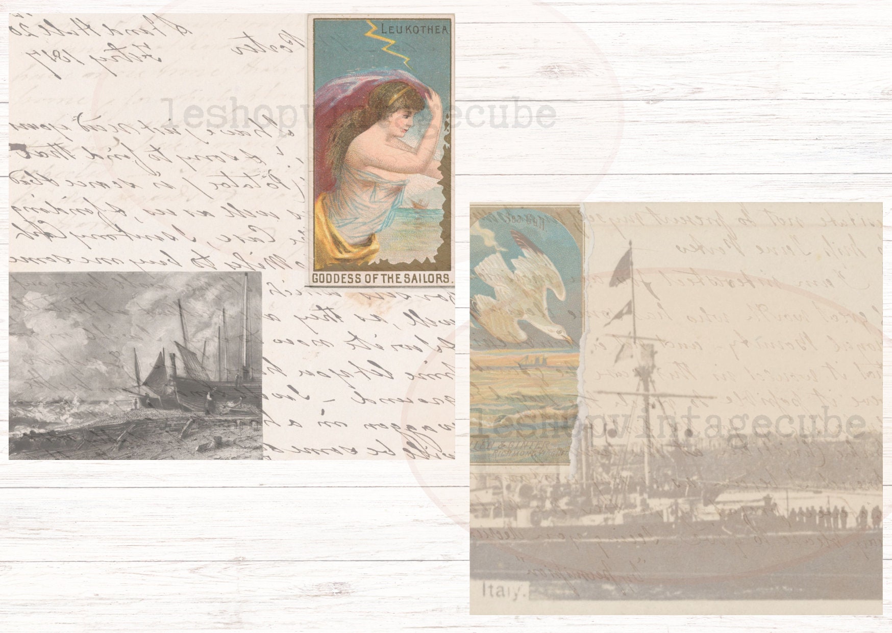 Printable Nautical Marine Digital Paper Set, Seaside Pages, Backgrounds ...