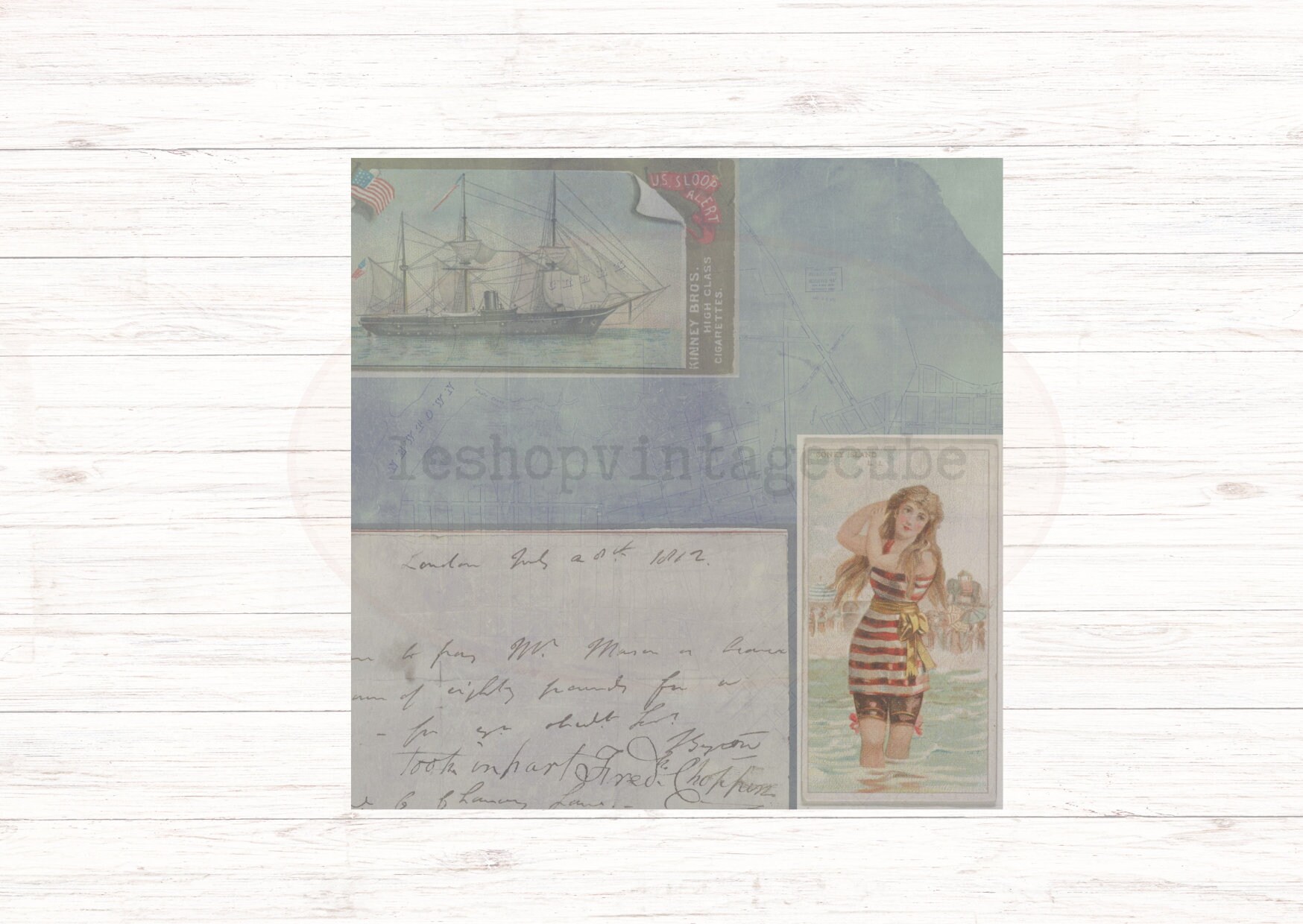 Printable Nautical Marine Digital Paper Set, Seaside Pages, Backgrounds ...