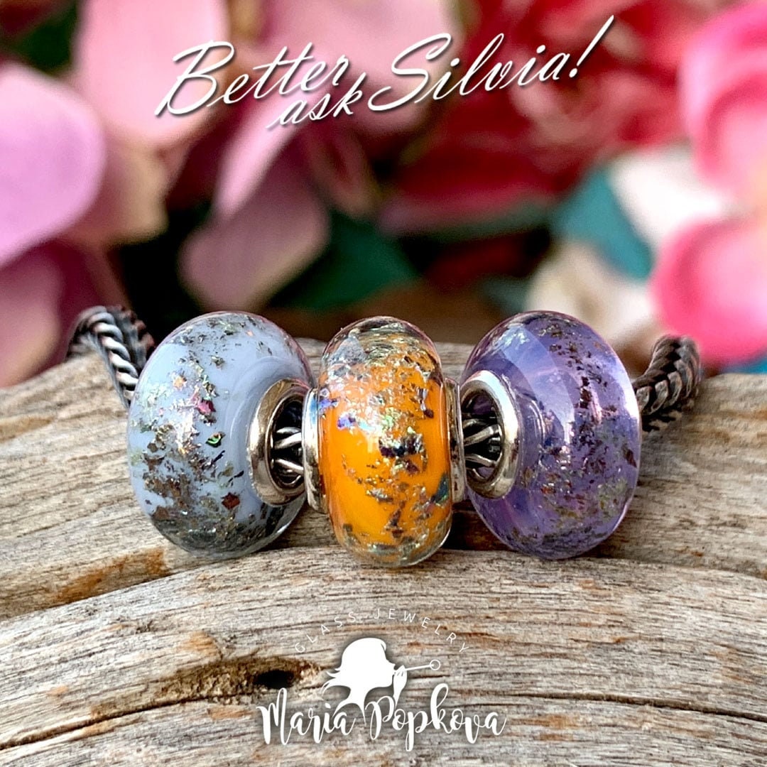 Maria Popkova Glassbeads With Double Rivet in S925 Silver - Etsy UK