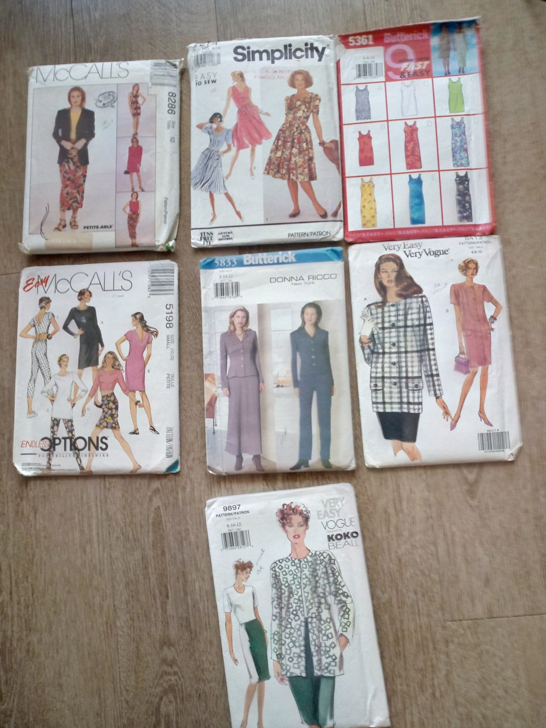 1990s Misses Sewing Patterns Dresses, Outfits Size 4 to 12 - Etsy