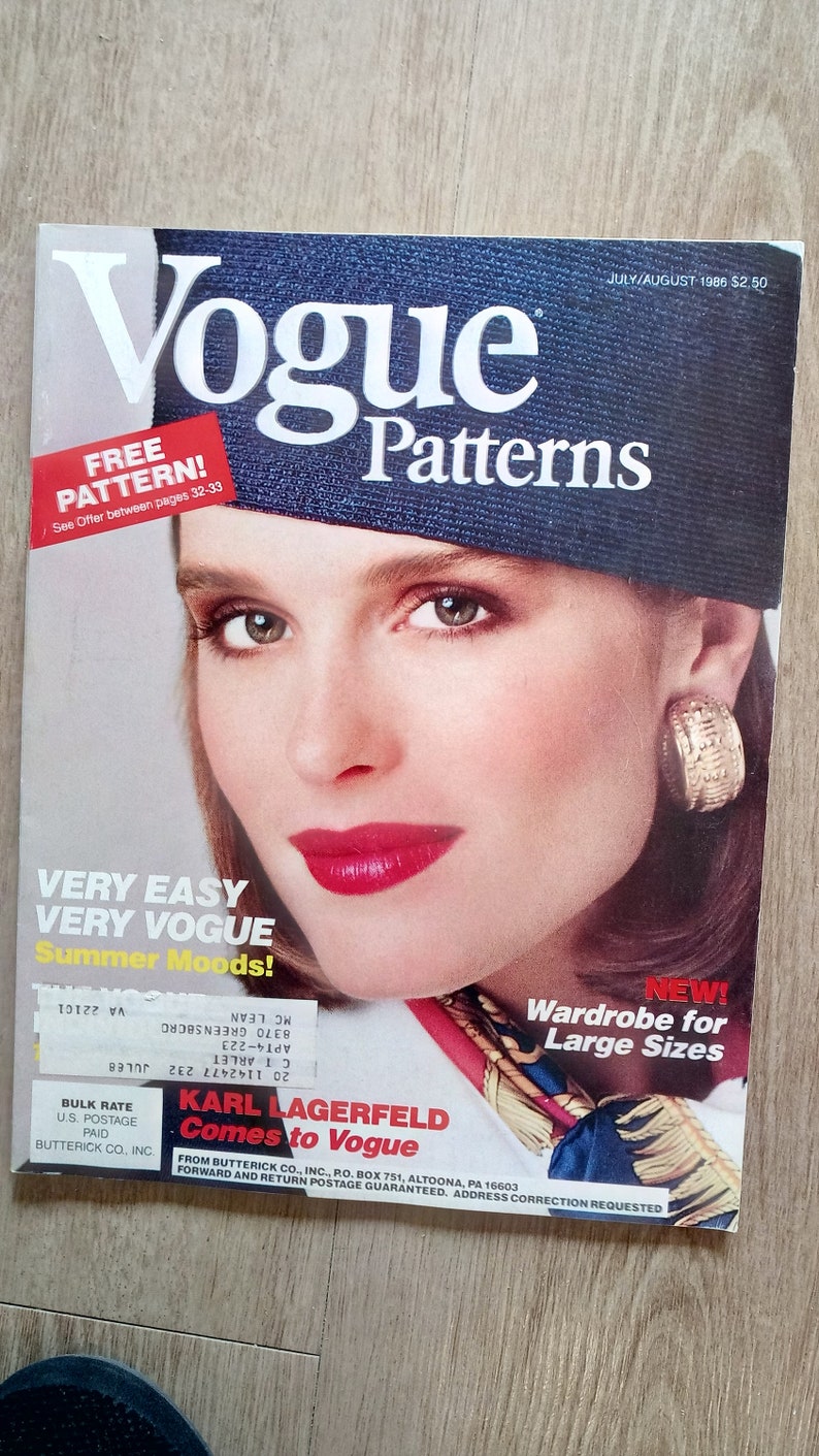 Vintage VOGUE Patterns Magazine 1986 - Etsy