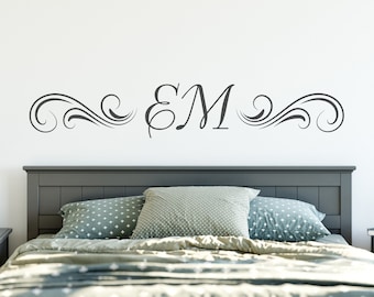 Headboard Wall Decal Initial - Etsy