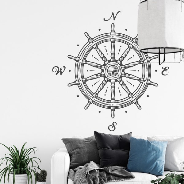 Ships Wheel Decal - Etsy