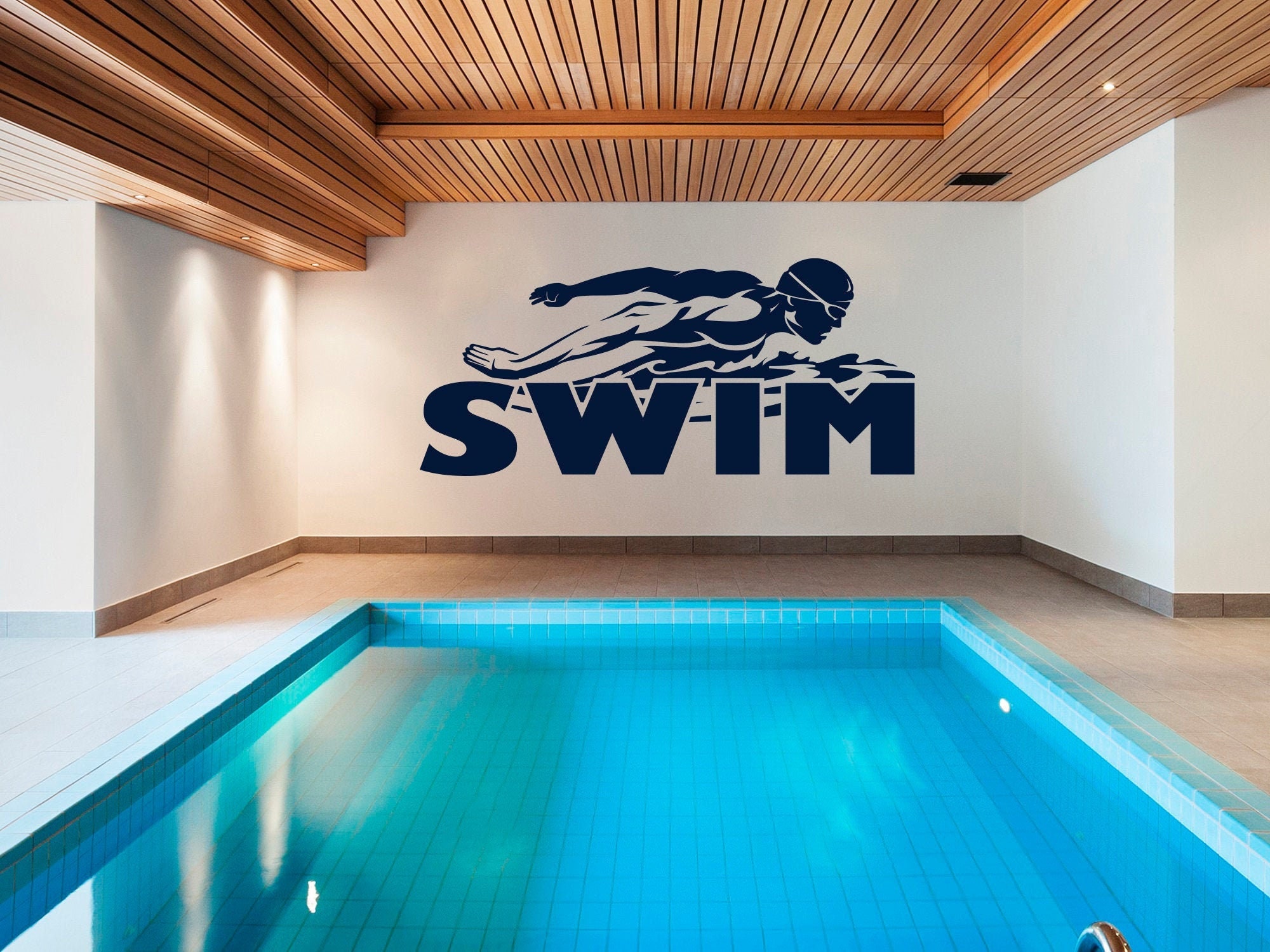 Swimmer Silhouette Sticker Swimming Wall Decal Swimming Pool Decor ...