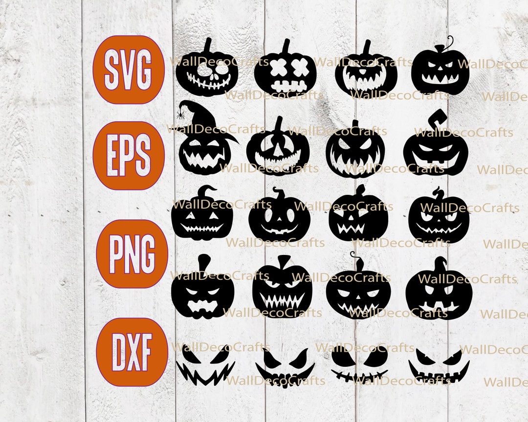 Pumpkin Face SVG Halloween Pumpkin Svg Png Eps Dxf Files - Etsy