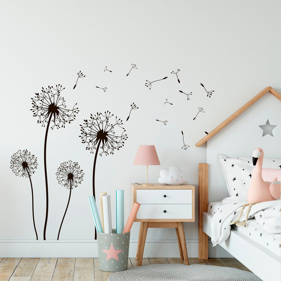 Dandelion Wall Decal Dandelion Flowers Wall Sticker Beautiful - Etsy
