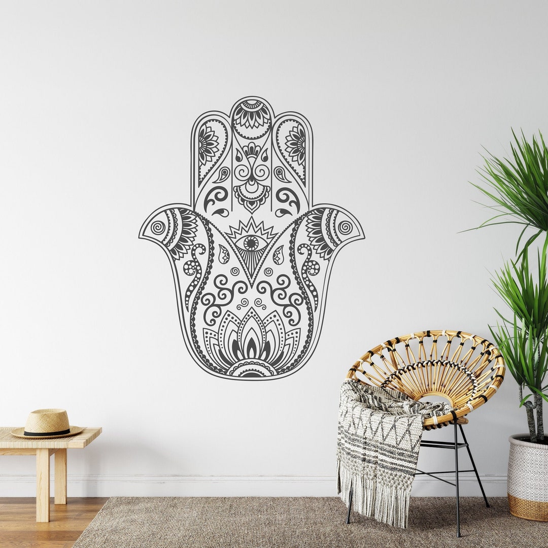 Hand of Fatima Mandala Mandala Art Decal Hamsa Hand Wall - Etsy
