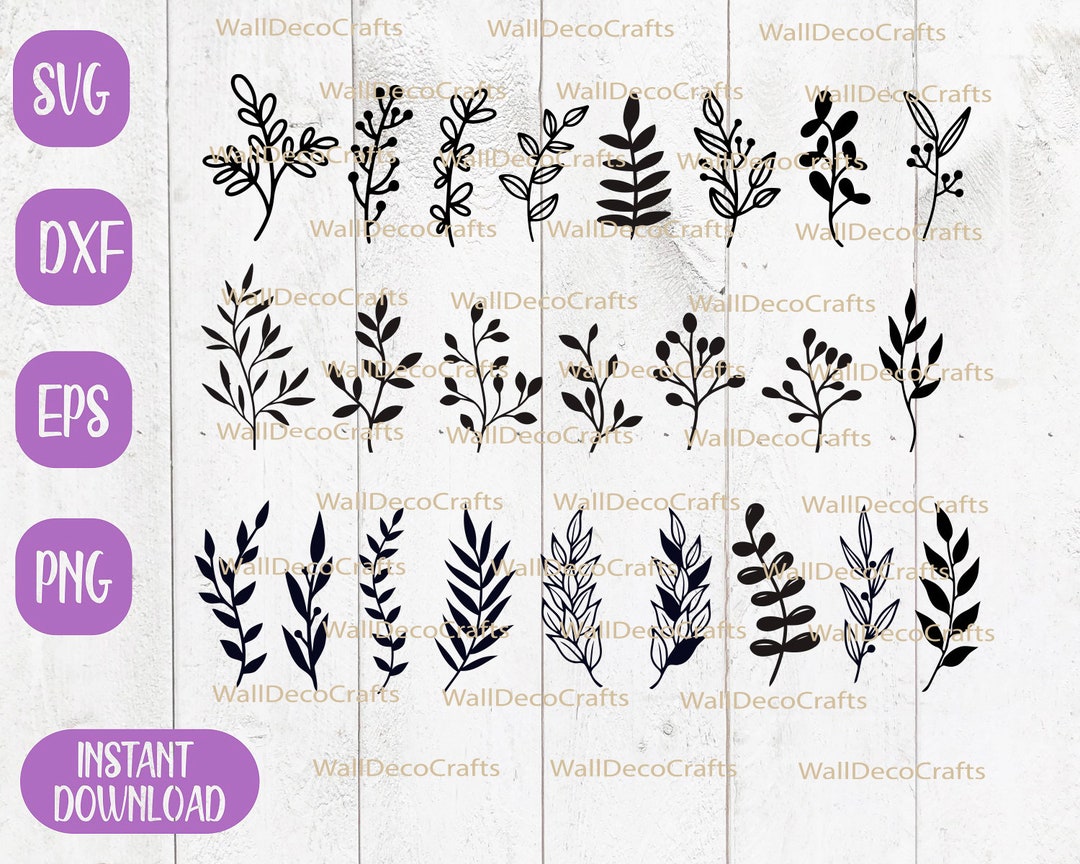 Hojas Svg Ramas Svg Twigs Svg Hoja Svg Archivo para Cricut Svg - Etsy ...