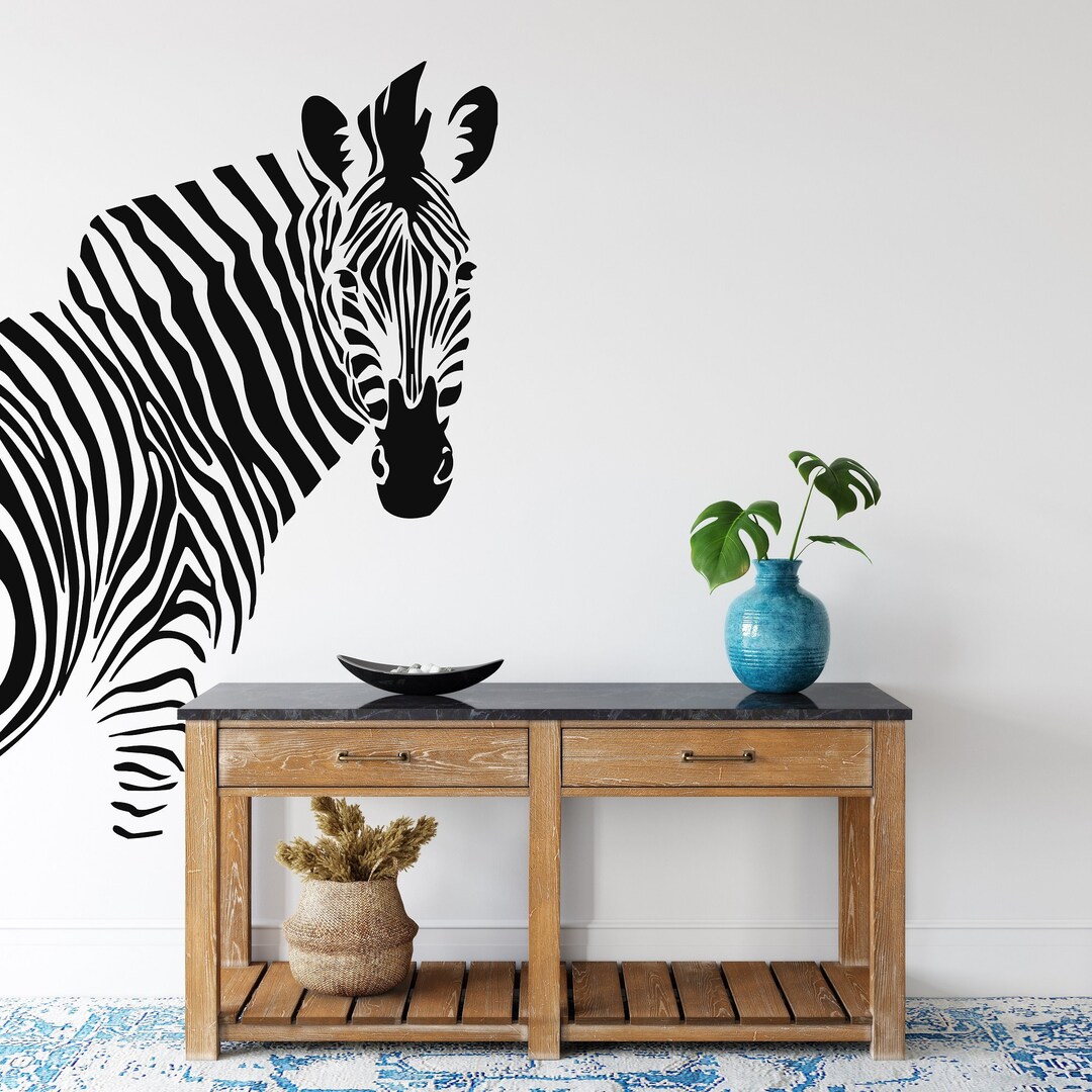 Zebra Wall Decal African Animal Stickers Zebra Vinyl Decal - Etsy